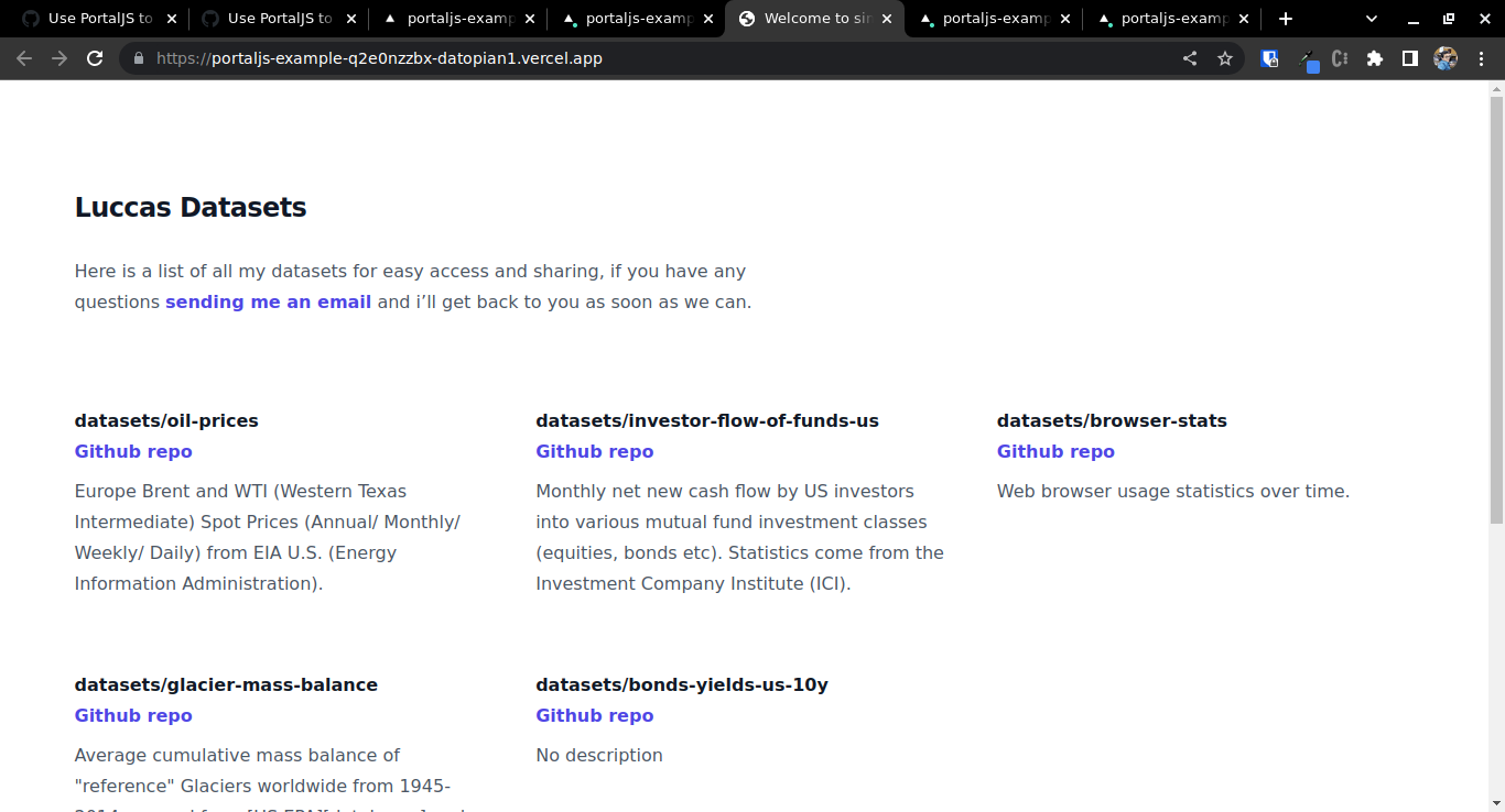 Use Portaljs To Create A Data Portal For Data On Github In 5 Minutes · Issue 768 · Datopian