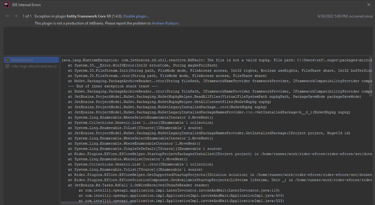 Error Message When Opening Project In Ide · Issue 89 · Jetbrainsrider 9270