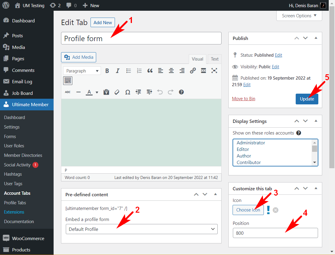 GitHub - umdevelopera/um-account-tabs: Adds custom tabs to user account.