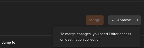 Collaborator unable to merge changes after the PR has been approved ...