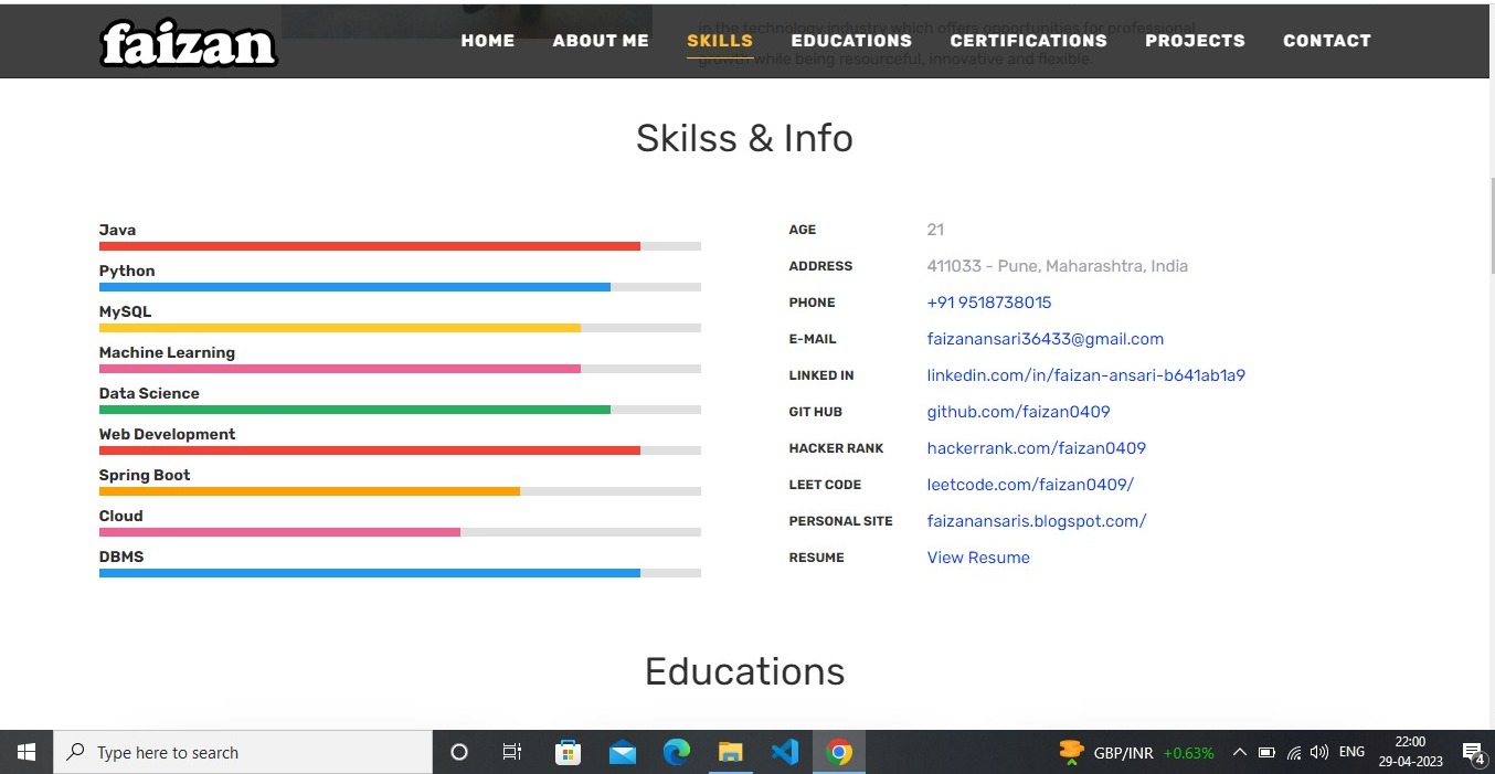 GitHub - faizan0409/Job-Profile: My Personal Portfolio | Web App