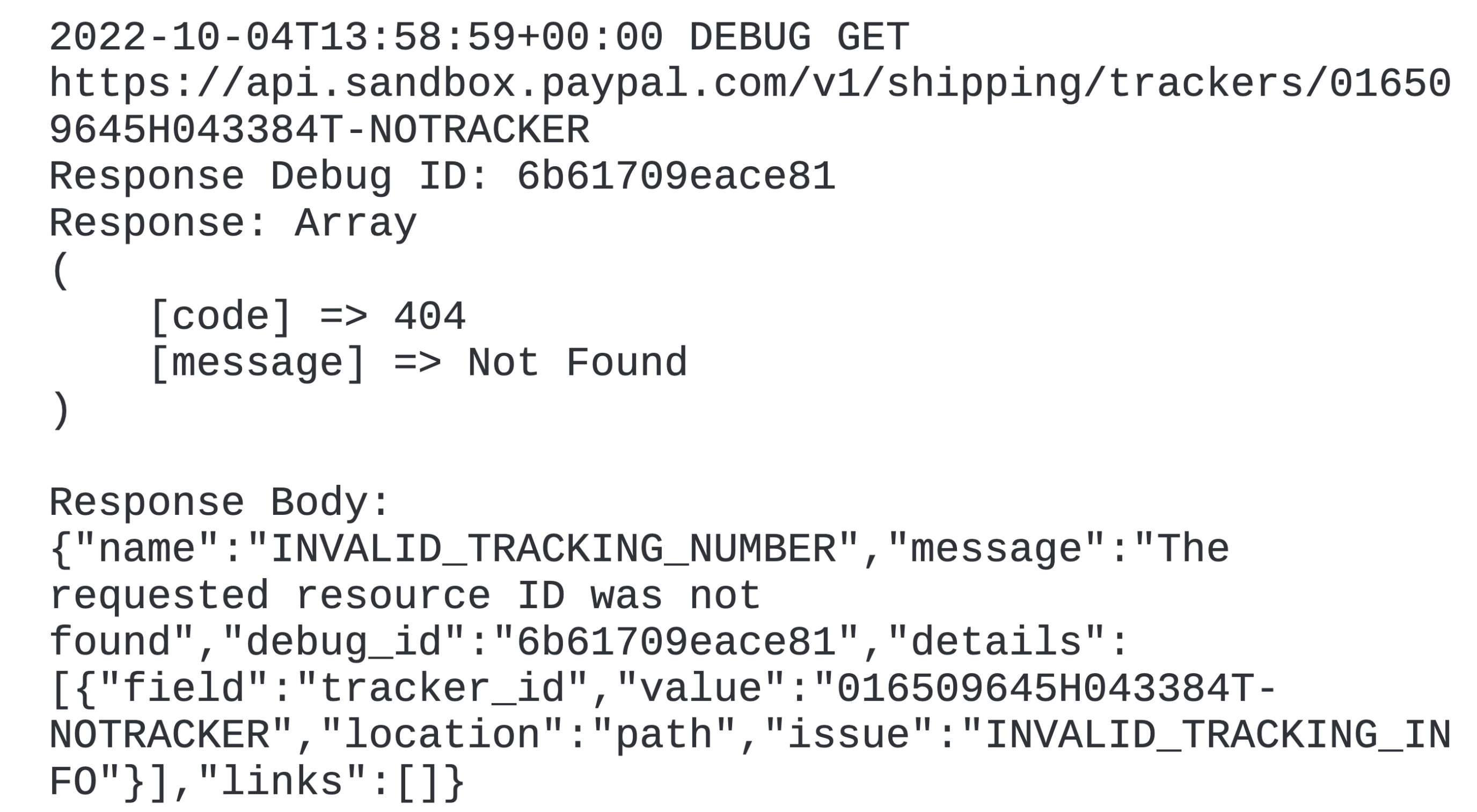 Invalid tracking number in logs when adding tracking · Issue #903 ...