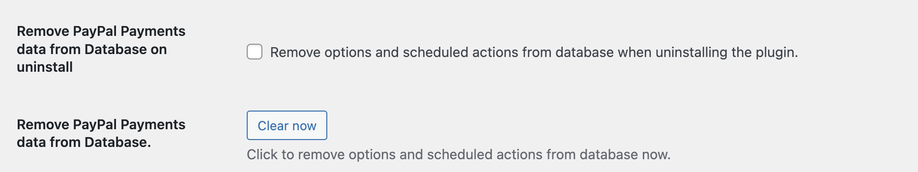 Remove plugin data after uninstalling. (121) · Issue #1075 · woocommerce/woocommerce-paypal ...