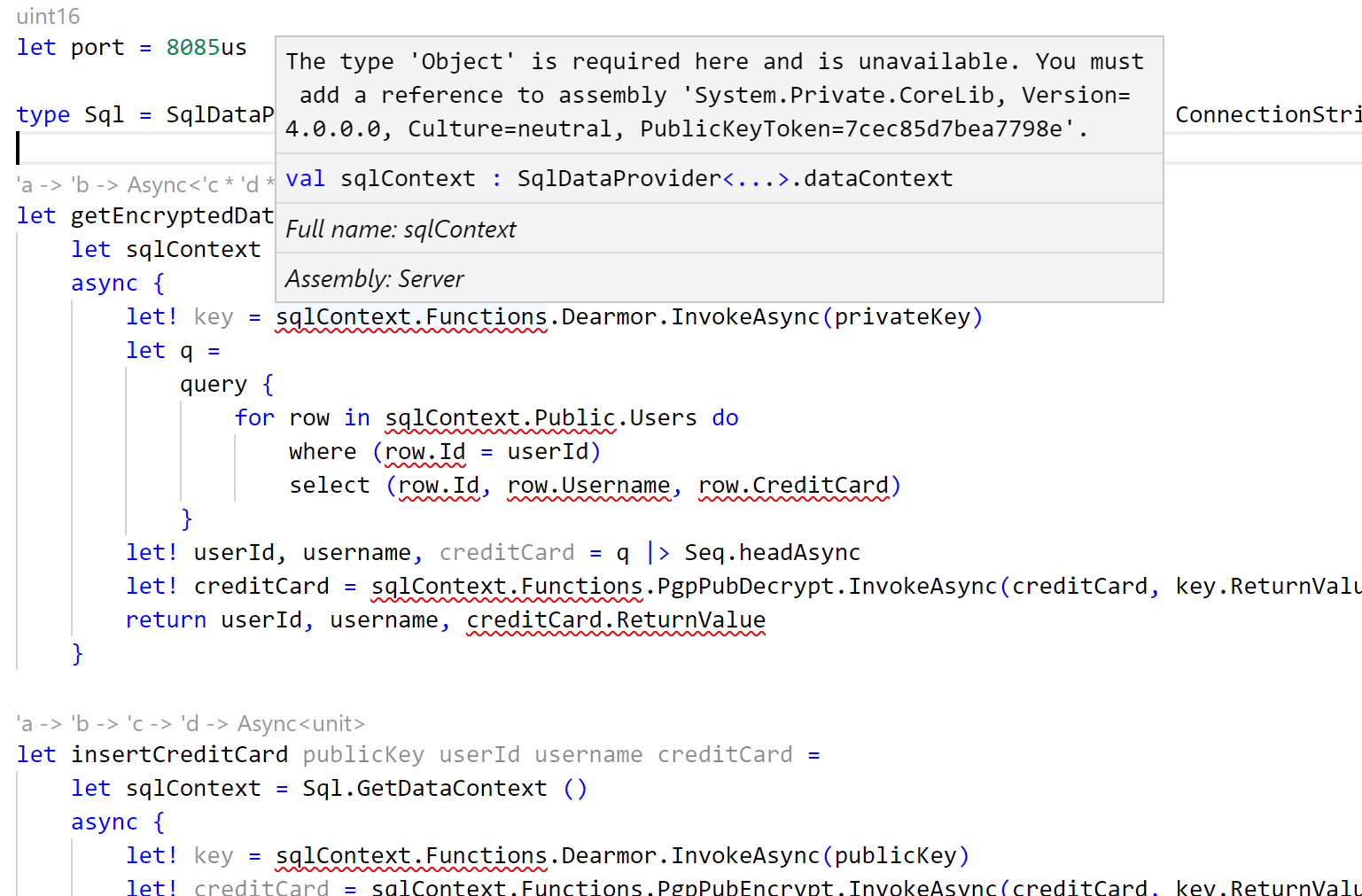 Using Fsacruntime With Netcore Setting Causes Errors In Ui When Using