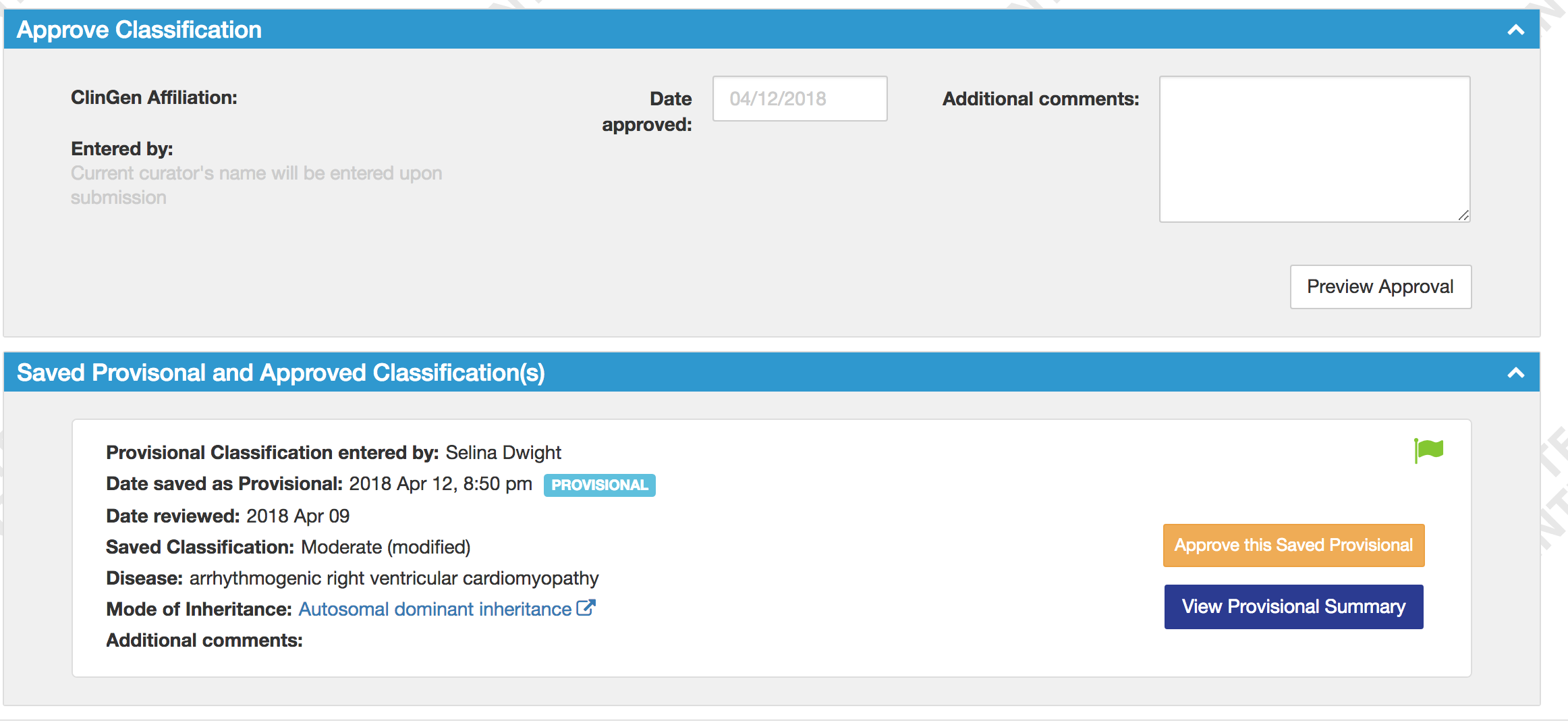 GCI Expert Review and Approval - Provisional Classification · Issue ...
