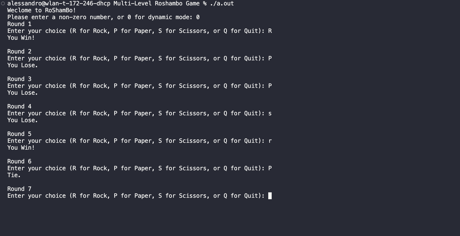 GitHub - alessandrosisniegas/Multi-Level-Roshambo-Game