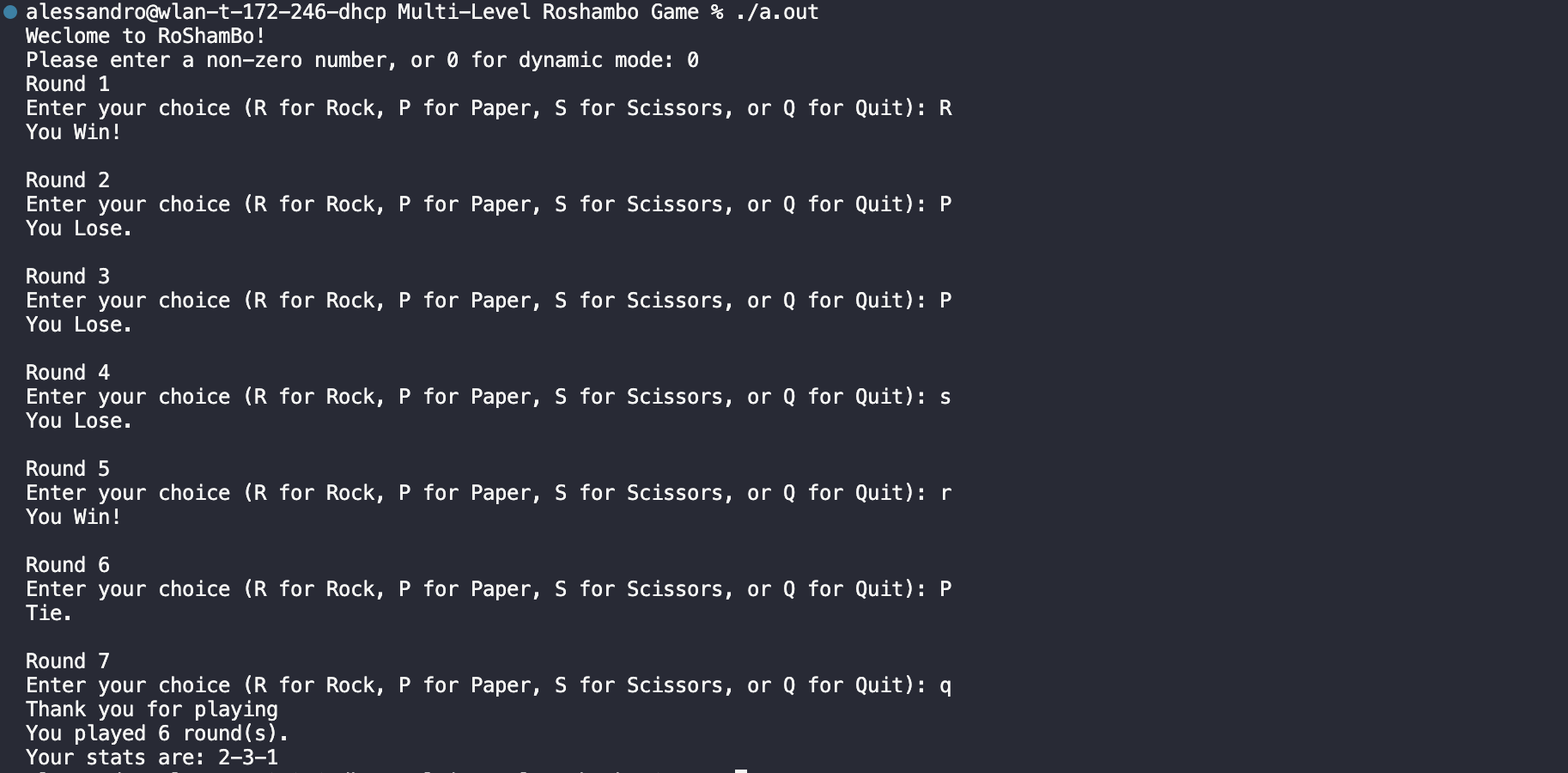 GitHub - alessandrosisniegas/Multi-Level-Roshambo-Game