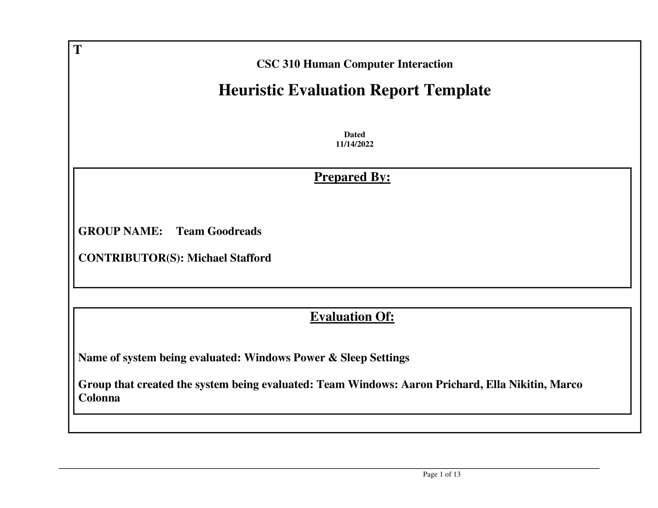 CSC 310 Human Computer Interaction Group Project | csc-310-project
