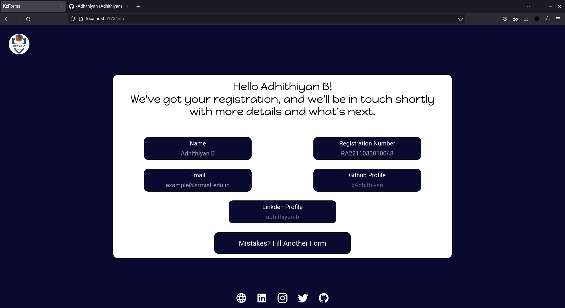 Github Xadhithiyan Kzforms A Sign Up Form