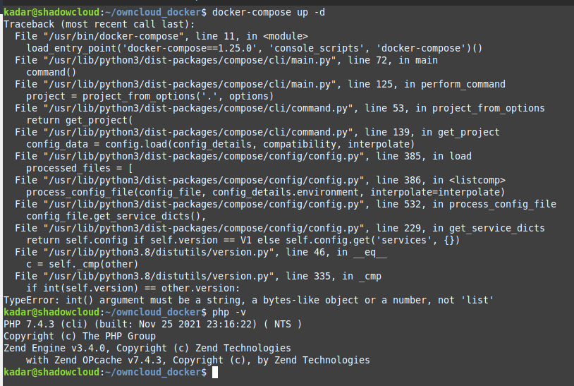 Docker-compose quick-start is unusable · Issue #39730 · owncloud/core · GitHub