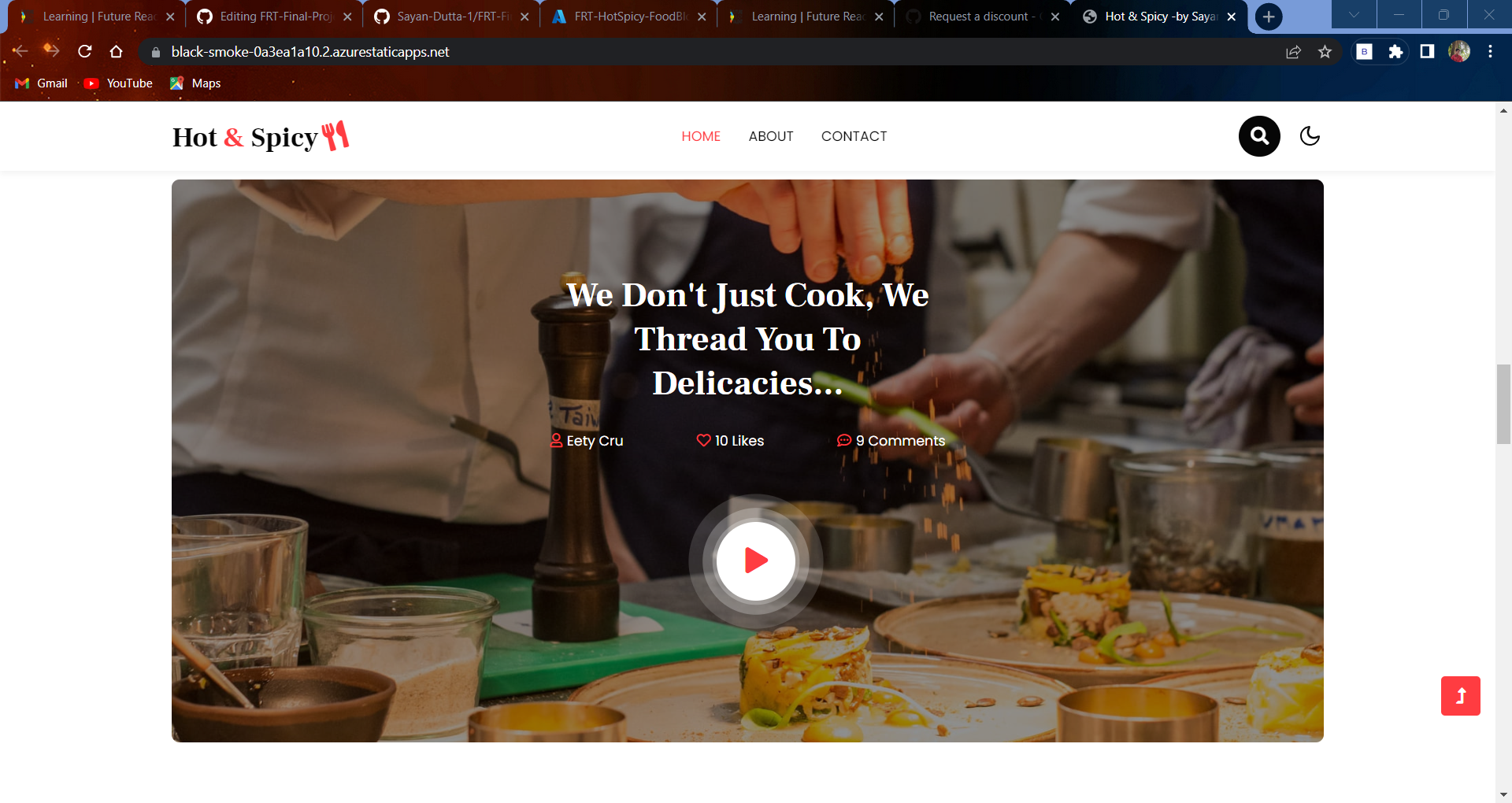 GitHub - Sayan-Dutta-1/Hot-and-Spicy: Here I have created a food blog website which aids people ...
