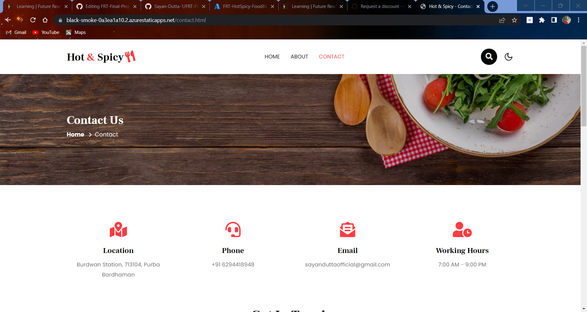 GitHub - Sayan-Dutta-1/Hot-and-Spicy: Here I have created a food blog website which aids people ...