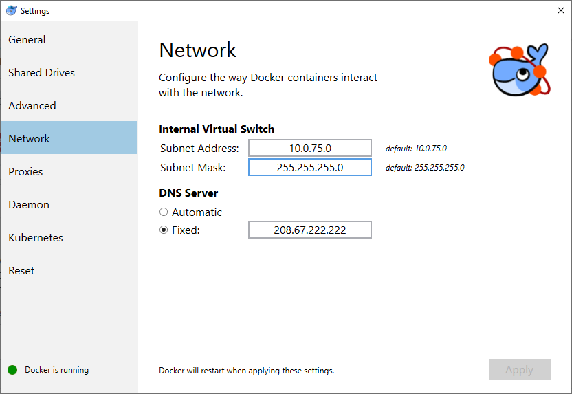 Cannot Access Internet From Container · Issue 1344 · Dockerfor Win