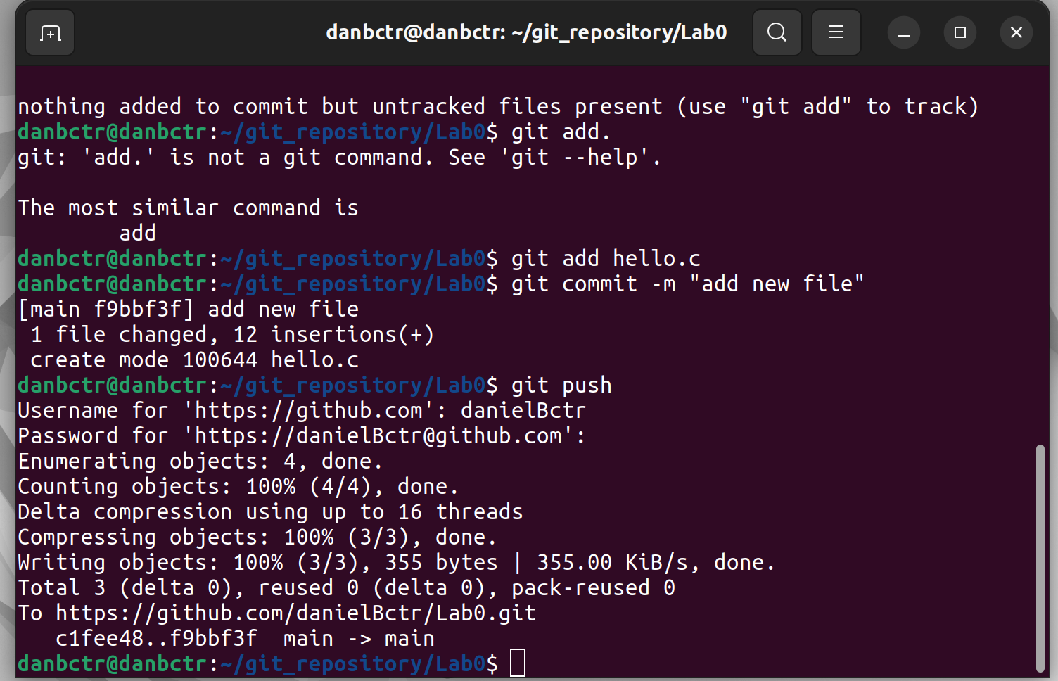GitHub - danielBctr/Lab0
