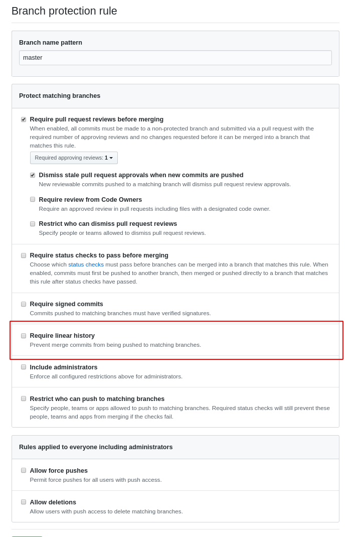 Support for Branch Protection's "Require linear history" · Issue #220 ...