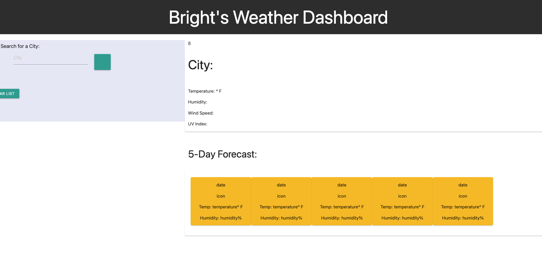 GitHub - kagebright/weatherdashboard