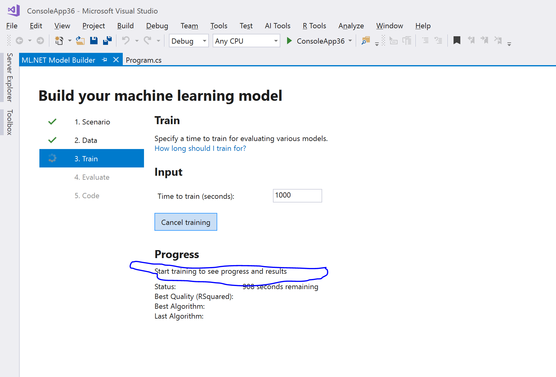 Train screen: Default placeholder text should be removed once training starts · Issue #27 ...