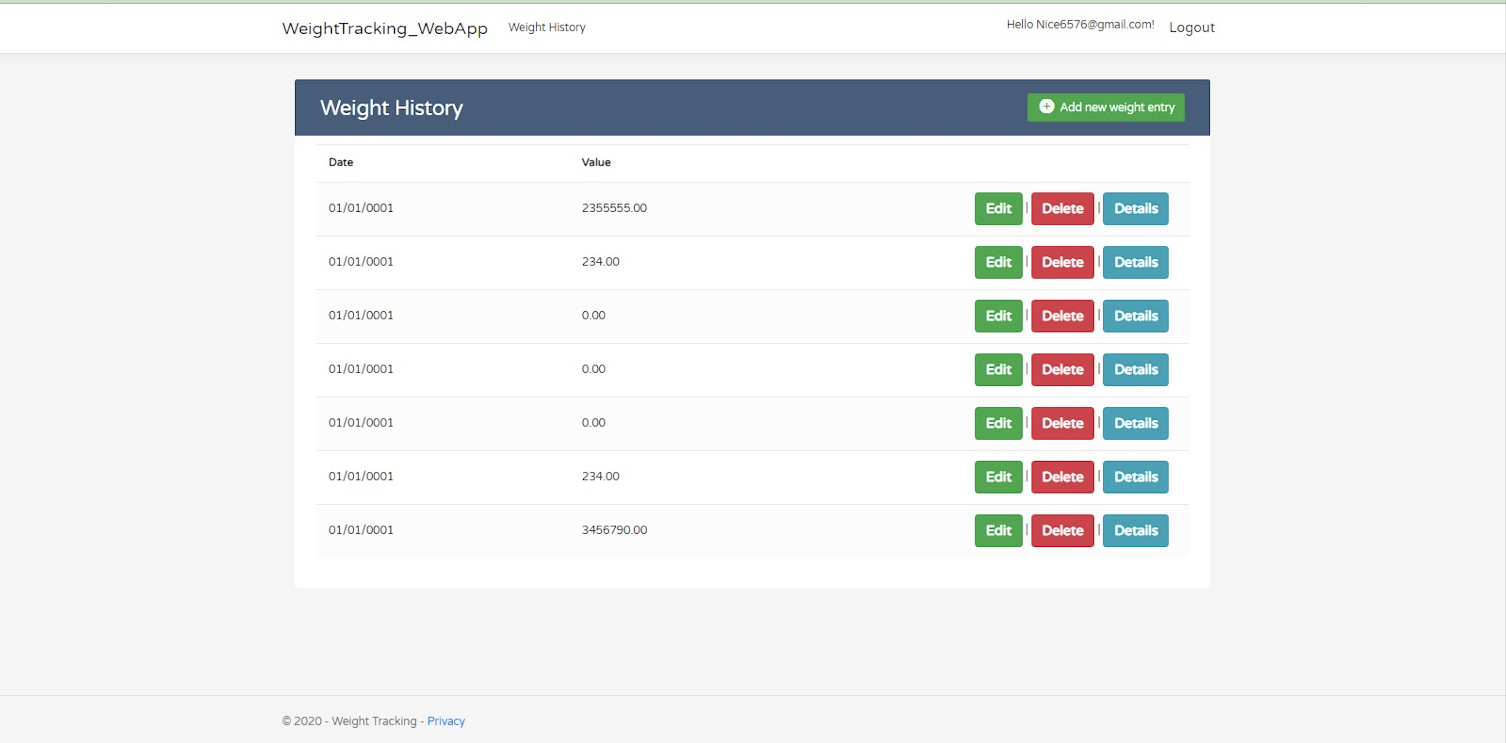 GitHub - shivamuch/WeightTracking