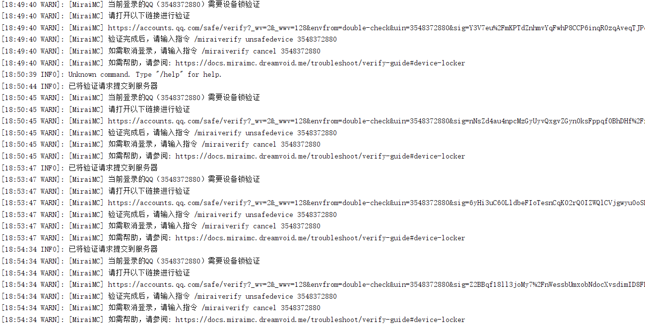 设备锁验证一直循环无法完成 · DreamVoid MiraiMC · Discussion #343 · GitHub
