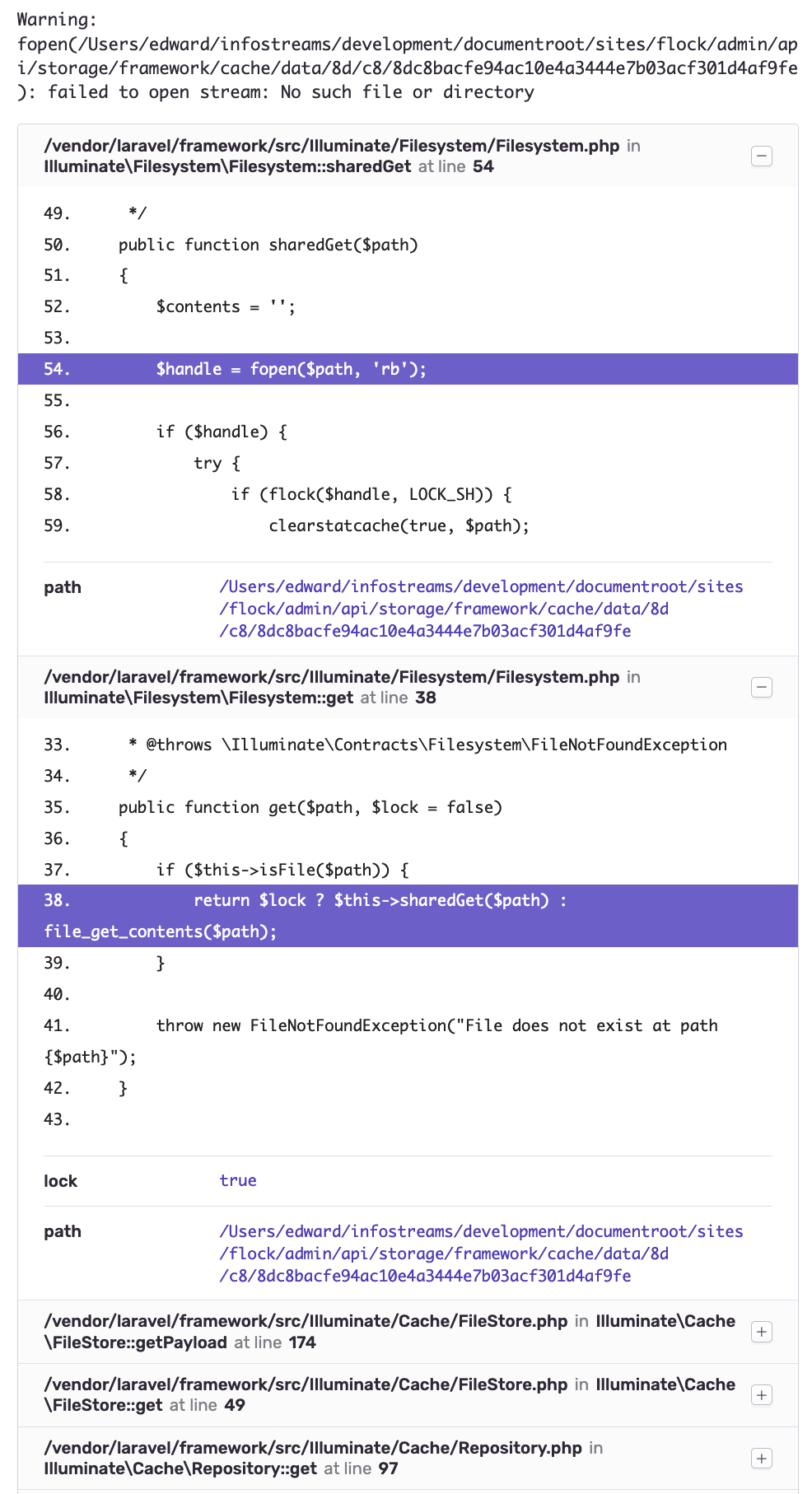 Error Warning: filesize() while using cron after upgrading Laravel 5.8 · Issue #28228 · laravel ...