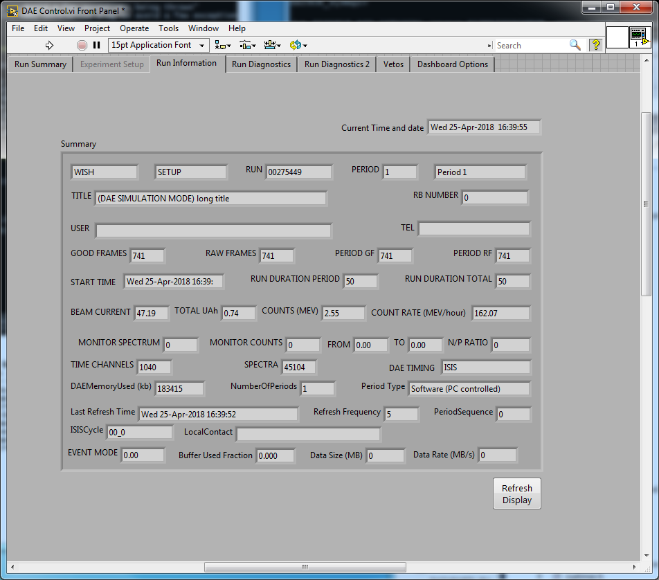 DAE: Add additional event mode parameters to the DAE run information tab · Issue #3131 ...