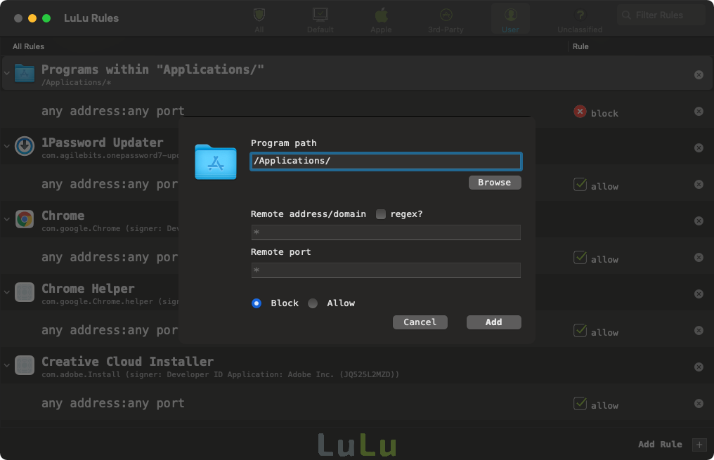 Allow iOS simulator to pass through the Firewall (a.k.a. wildcard rules) · Issue #379 ...
