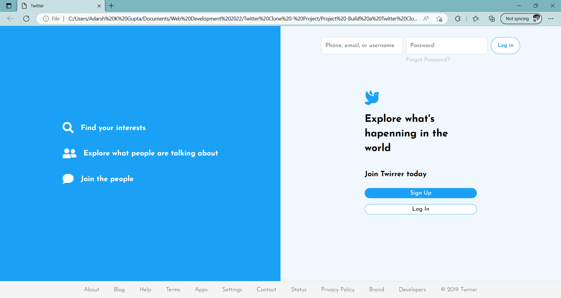 GitHub - Adarsh-git02/Twitter-Clone-Project