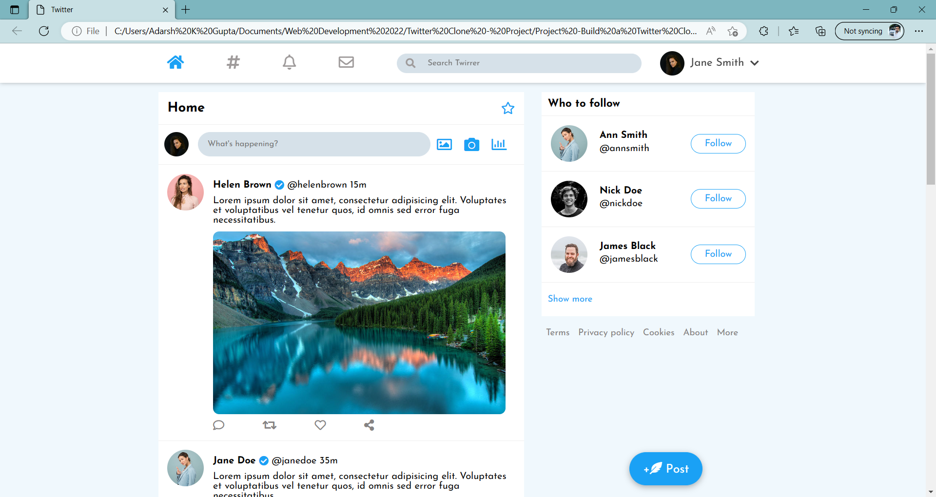 GitHub - Adarsh-git02/Twitter-Clone-Project