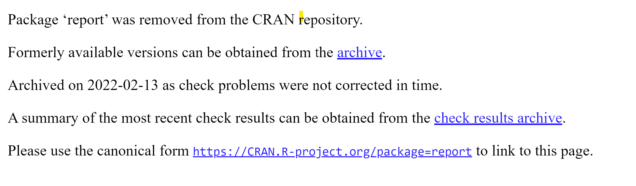 `{report}` is archived?! · Issue #230 · easystats/report · GitHub
