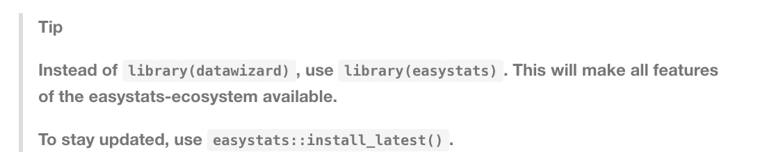 Include recommendation to use meta-package in README · Issue #308 · easystats/easystats · GitHub