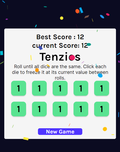 GitHub - Harshbailurkar/Tenzies-scrimba-game: React tenzies Game