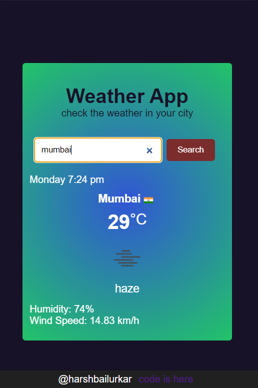 GitHub - Harshbailurkar/Weather-app
