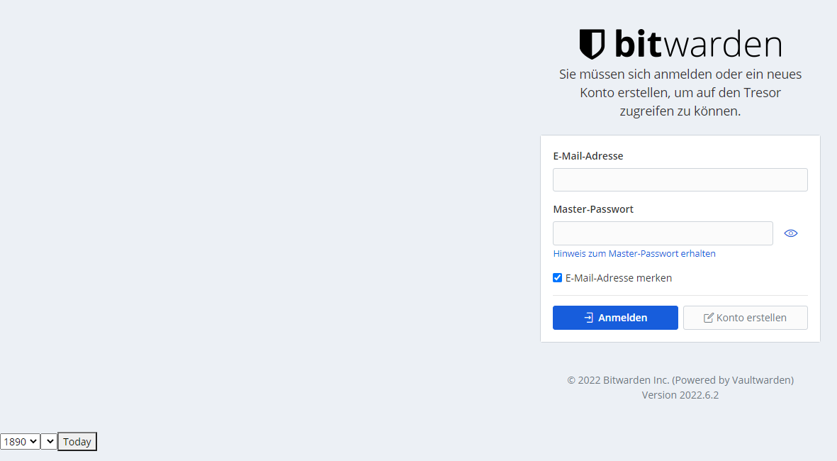 Arbitrary Year Selector On Login Page · Issue 2637 · Dani Garcia Vaultwarden · Github