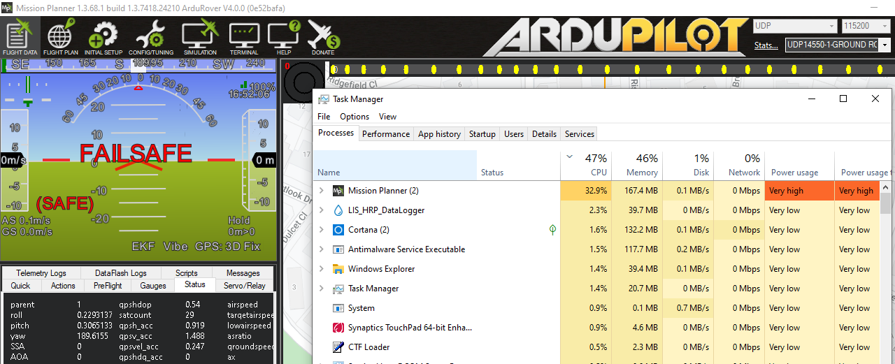 HUD consumes 100% CPU · Issue #2362 · ArduPilot/MissionPlanner · GitHub