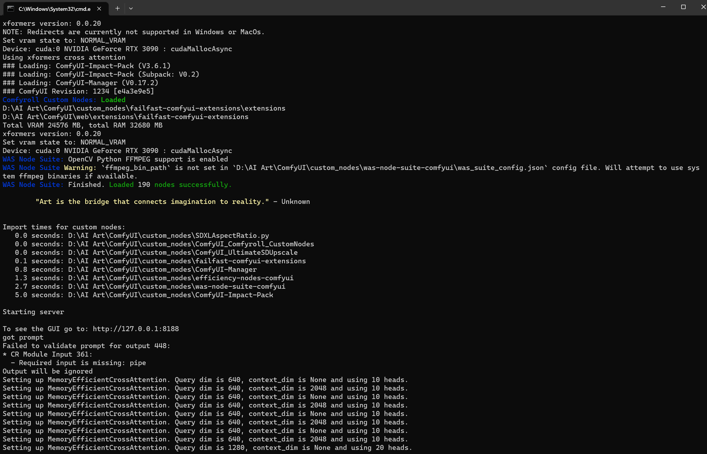 Failed To Validate Prompt For Output 448 · Issue 1090 · Comfyanonymous 