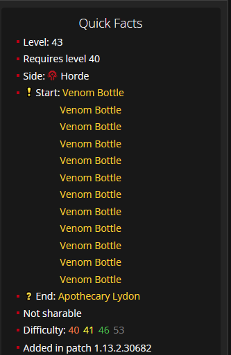 Quest Venom Bottles Should Be Obtainable From Multiple Locations · Issue 13296 · Azerothcore