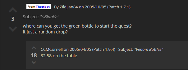 Quest Venom Bottles Should Be Obtainable From Multiple Locations