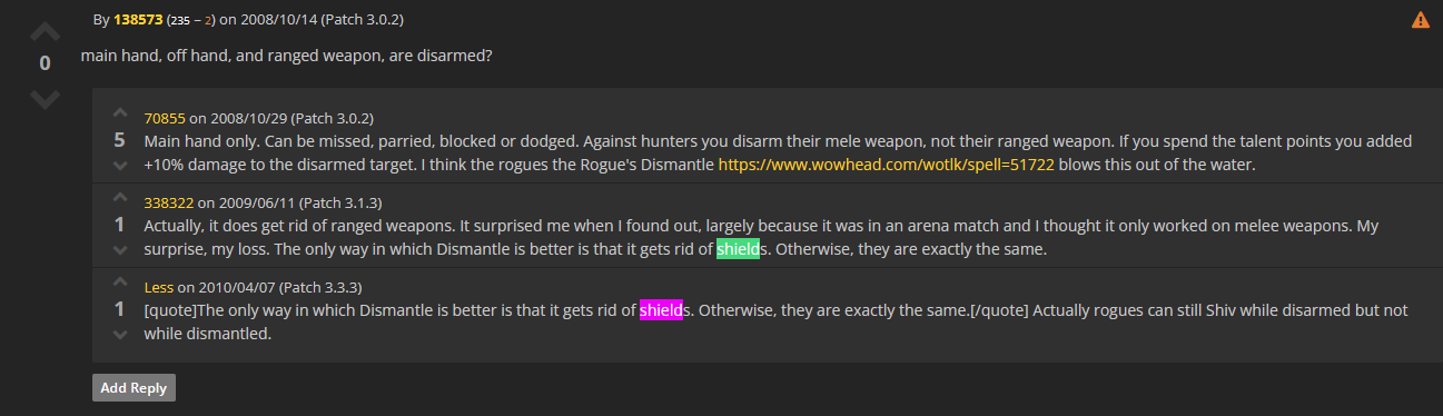 All disarm effects leave target with no shield · Issue #14578 · azerothcore/azerothcore-wotlk ...
