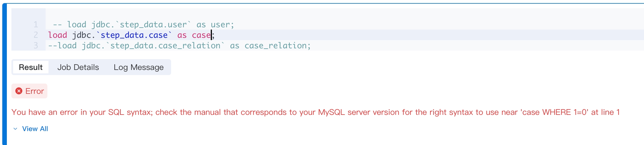 【Bug】通过 Load 加载表时，如果表名是关键字，无法加载至 Byzer 中 · Issue #1824 · byzer-org/byzer-lang · GitHub