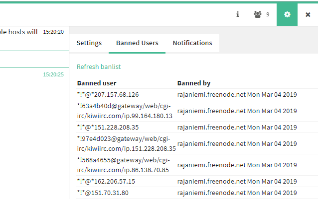 Rework the Banned users display · Issue #900 · kiwiirc/kiwiirc · GitHub
