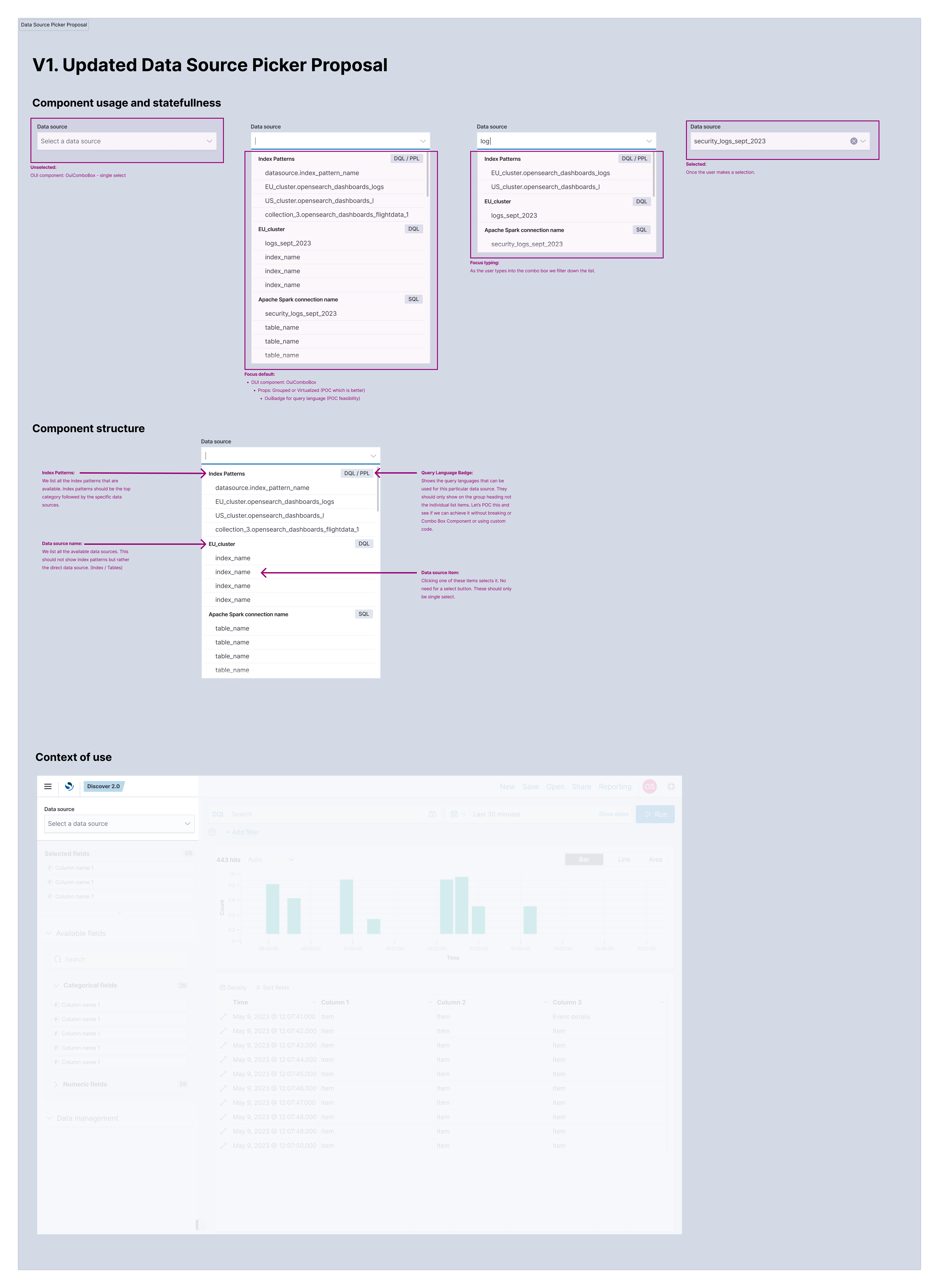 UX proposal for an improved data source picker (v1) · Issue #4482 · opensearch-project ...