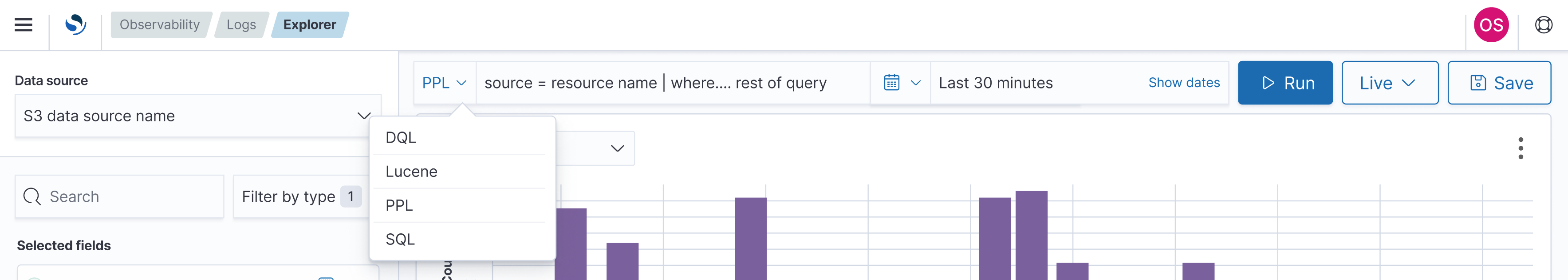 Feature Unified Query Language Selection In Data Explorer · Issue 5504 · Opensearch Project