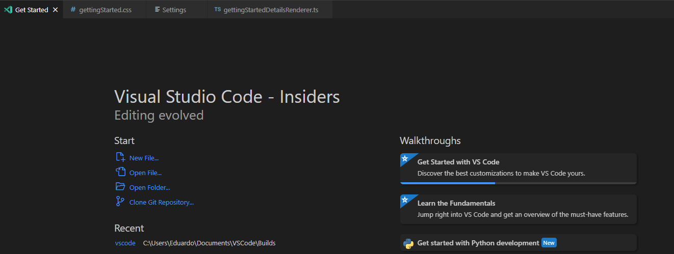 Address "Get Started" naming confusion · Issue #166885 · microsoft/vscode · GitHub