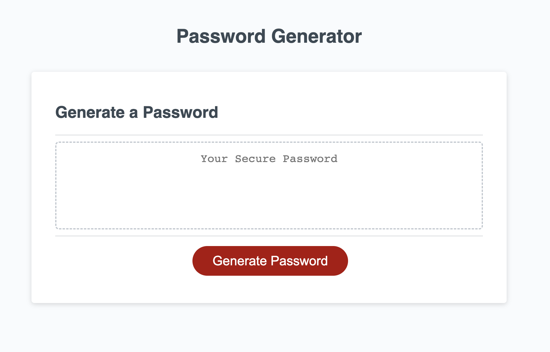 Generate Password Challenge 3 Generate Password Challenge 3