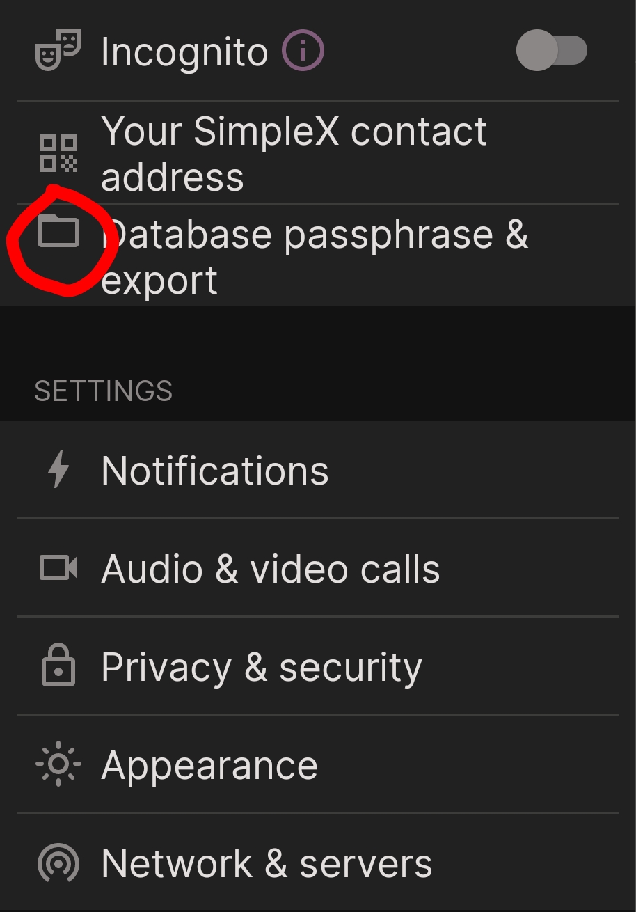 Gray folder for encripted database? · Issue #1279 · simplex-chat/simplex-chat · GitHub