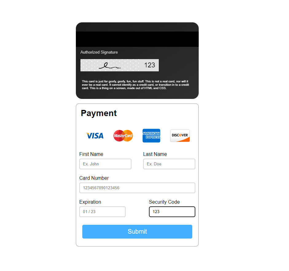 GitHub - Liam-a-34/Responsive-Credit-Card-Form: A credit card payment ...