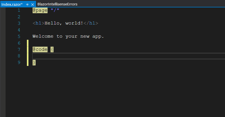 Intellisense in Razor Components @Code section incomplete · Issue #15150 · dotnet/aspnetcore ...
