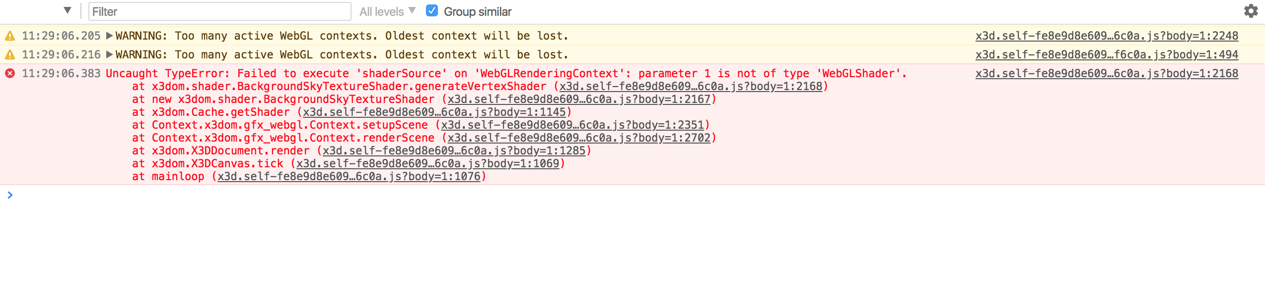 X3d Multiple Scenes Htmlwarning Too Many Active Webgl Contexts Oldest Context Will Be Lost