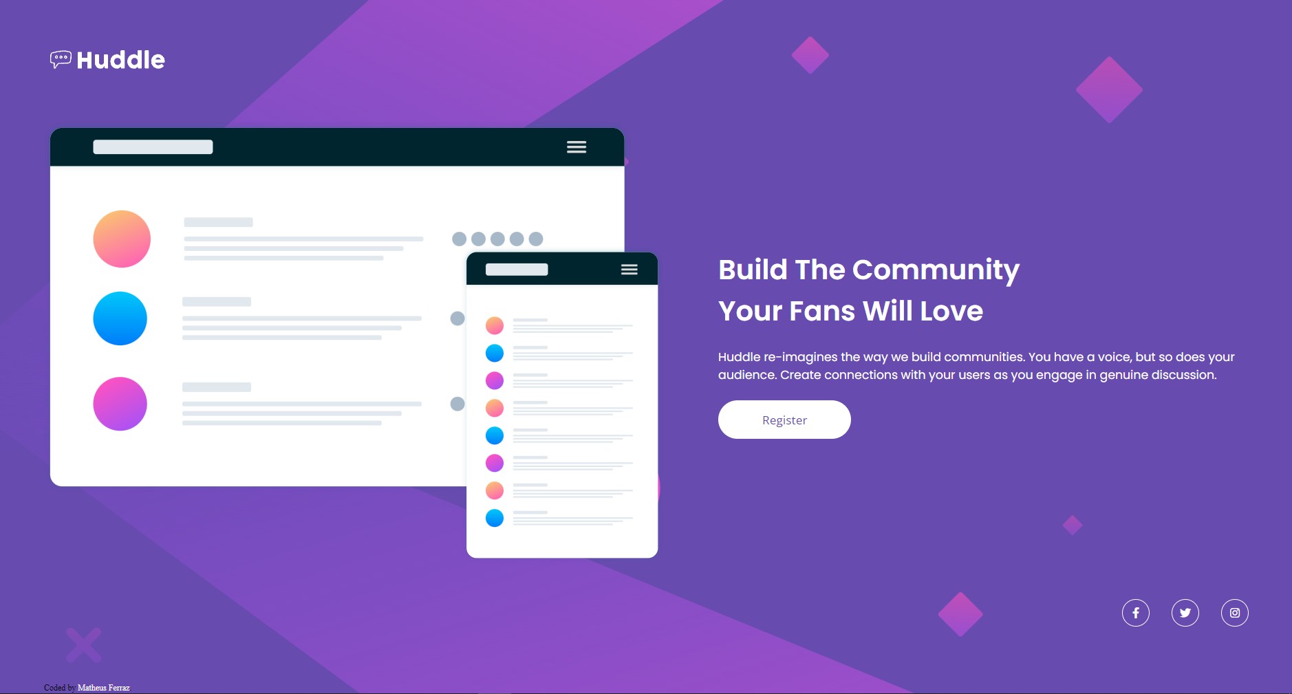 GitHub - MaThIaXs/HuddleLandingPage