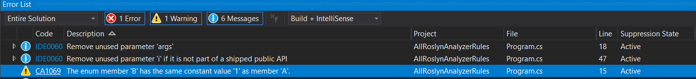 No code on duplicate enum member value · Issue #3605 · dotnet/roslyn-analyzers · GitHub